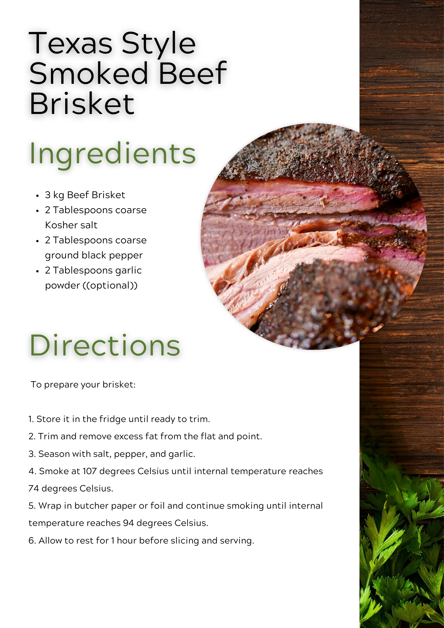 Texas Style Smoked Beef Brisket - Devils View Angus